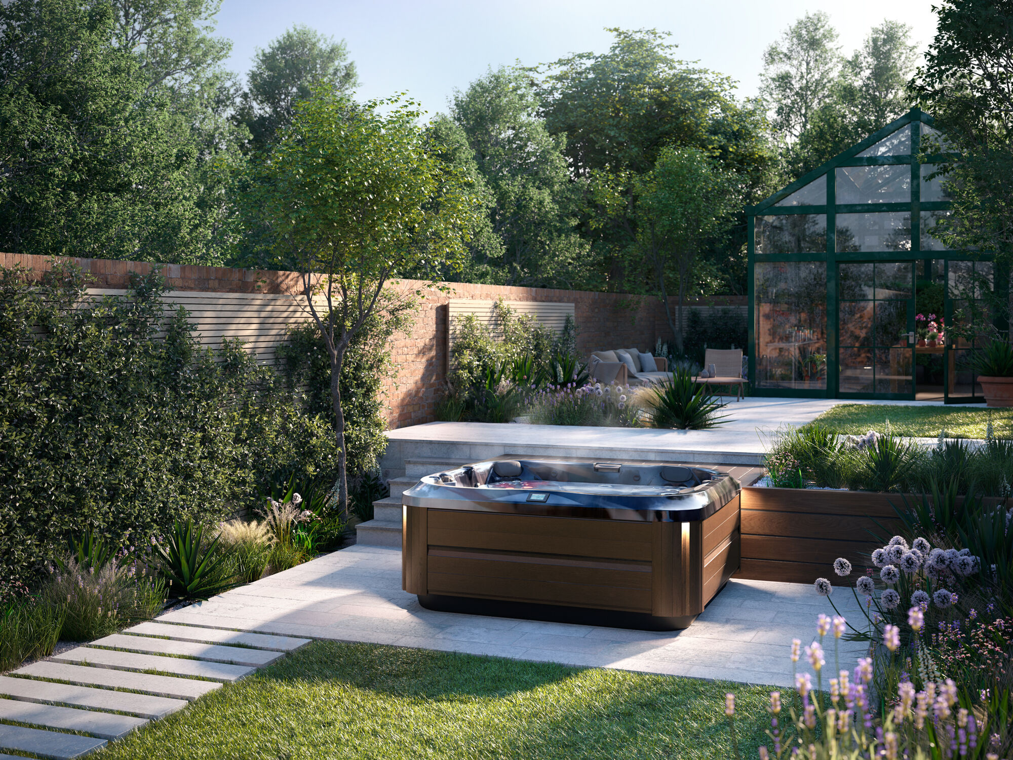 J-355™ Hot Tub with Comfort Lounge Seating and Cool Down Seat Designer ...